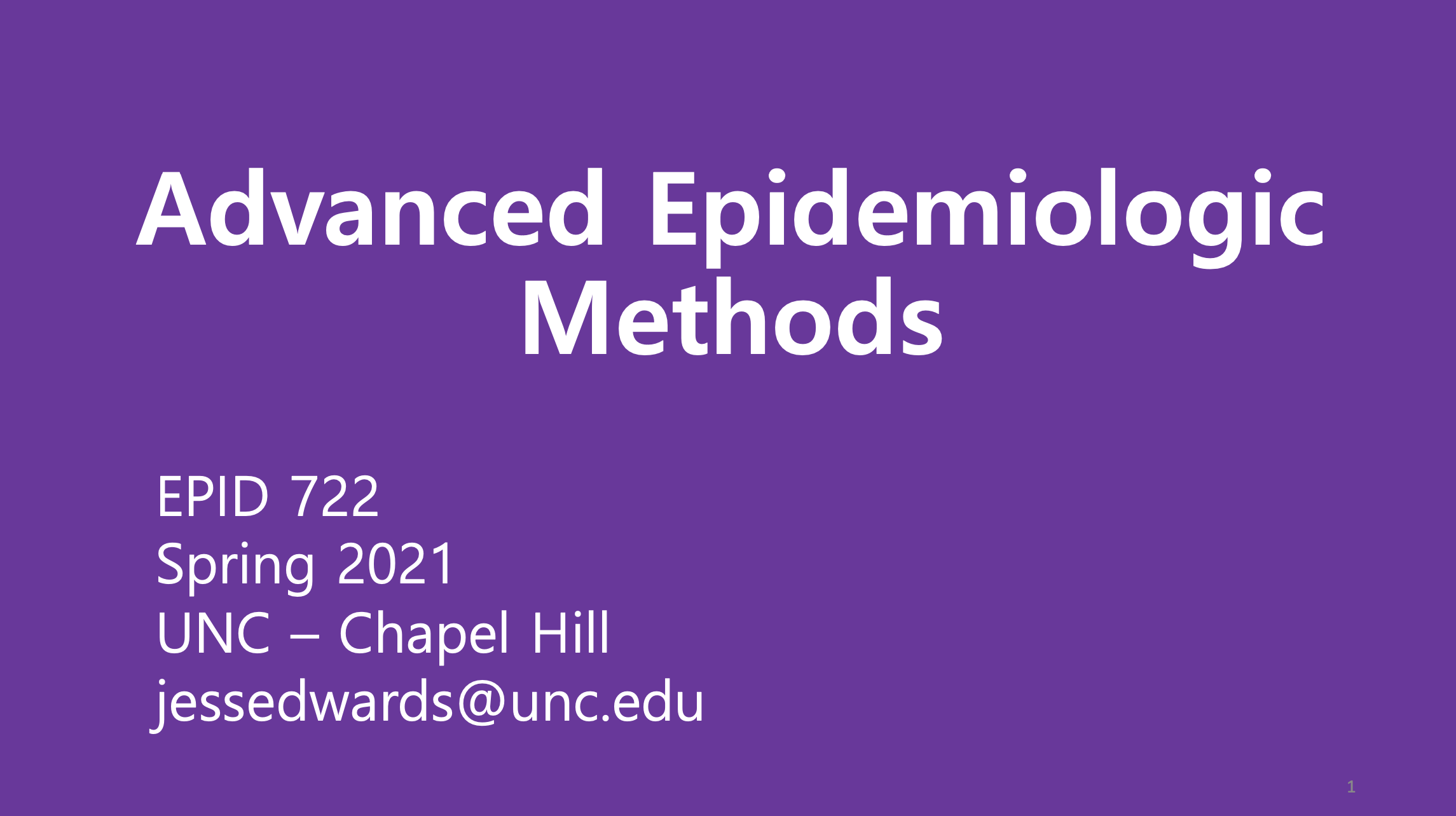 L1: Questions and time in epidemiologic studies | Advanced ...